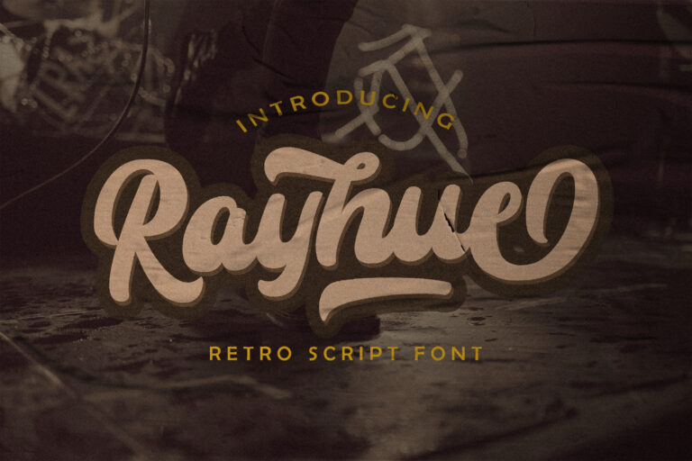 Rayhue - Retro Bold Script Font - StringLabs