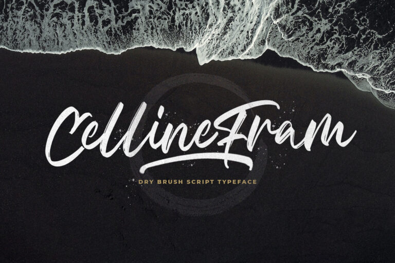 Celline Fram - Textured Brush Font - StringLabs