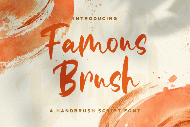 Famous Brush - Textured Brush Font - StringLabs